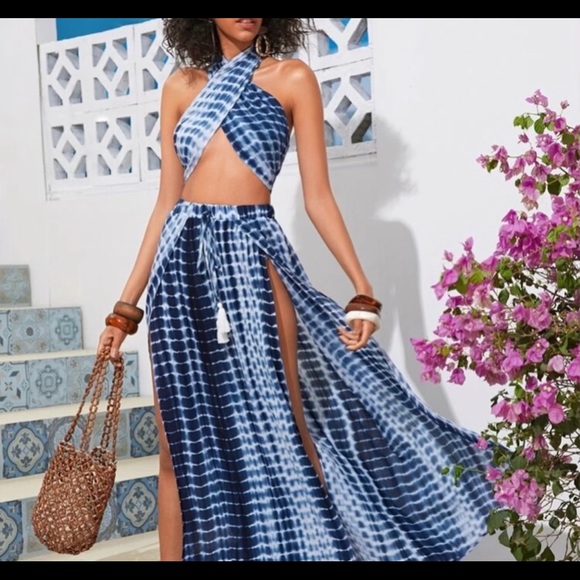 Skirts | Two Piece Tie Dye Split Leg Skirt Set | Poshmark